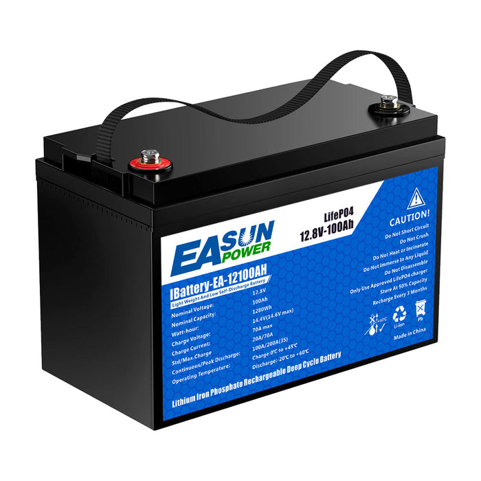 [0% Vat] Easun Power 12.8V 100AH Lithium Energy Storage Battery for So